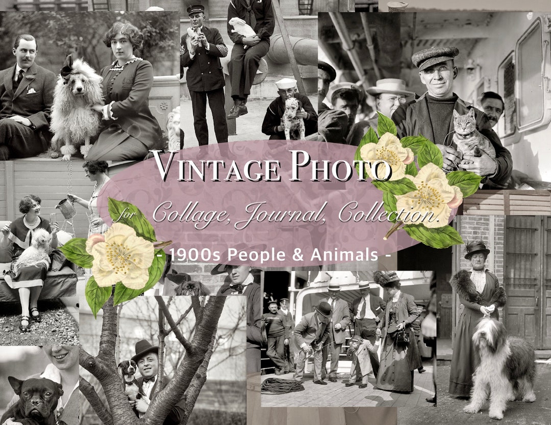 Vintage Journal Digital Photos Printable Portraits 1900s People Animals ...