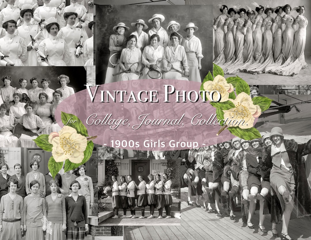 Vintage Journal Digital Photos Printable Portraits 1900s Girls Group ...