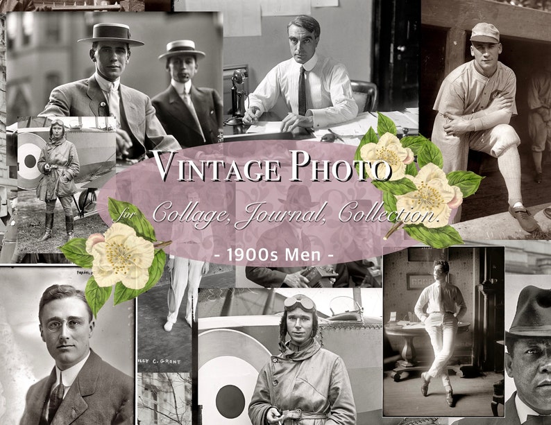 Vintage Journal Digital Photos Printable Portraits 1900s Men Portrait ...