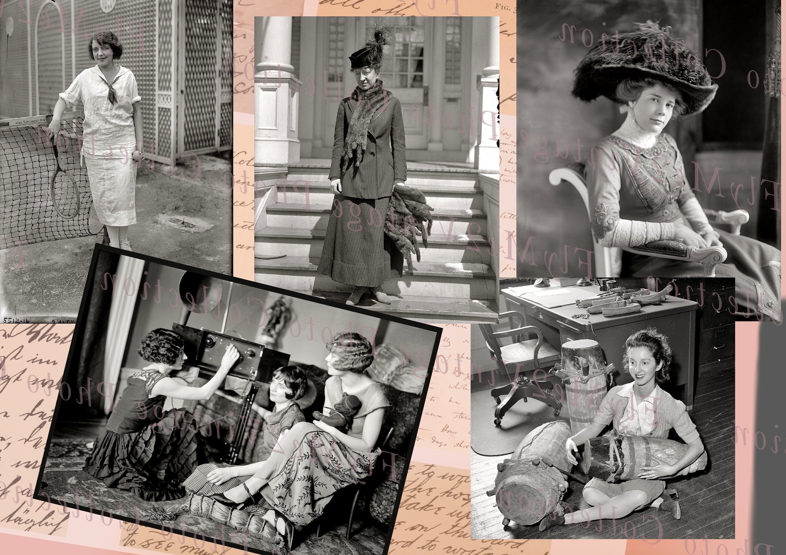 Vintage Journal Digital Photos Printable Portraits 1900s Women ...