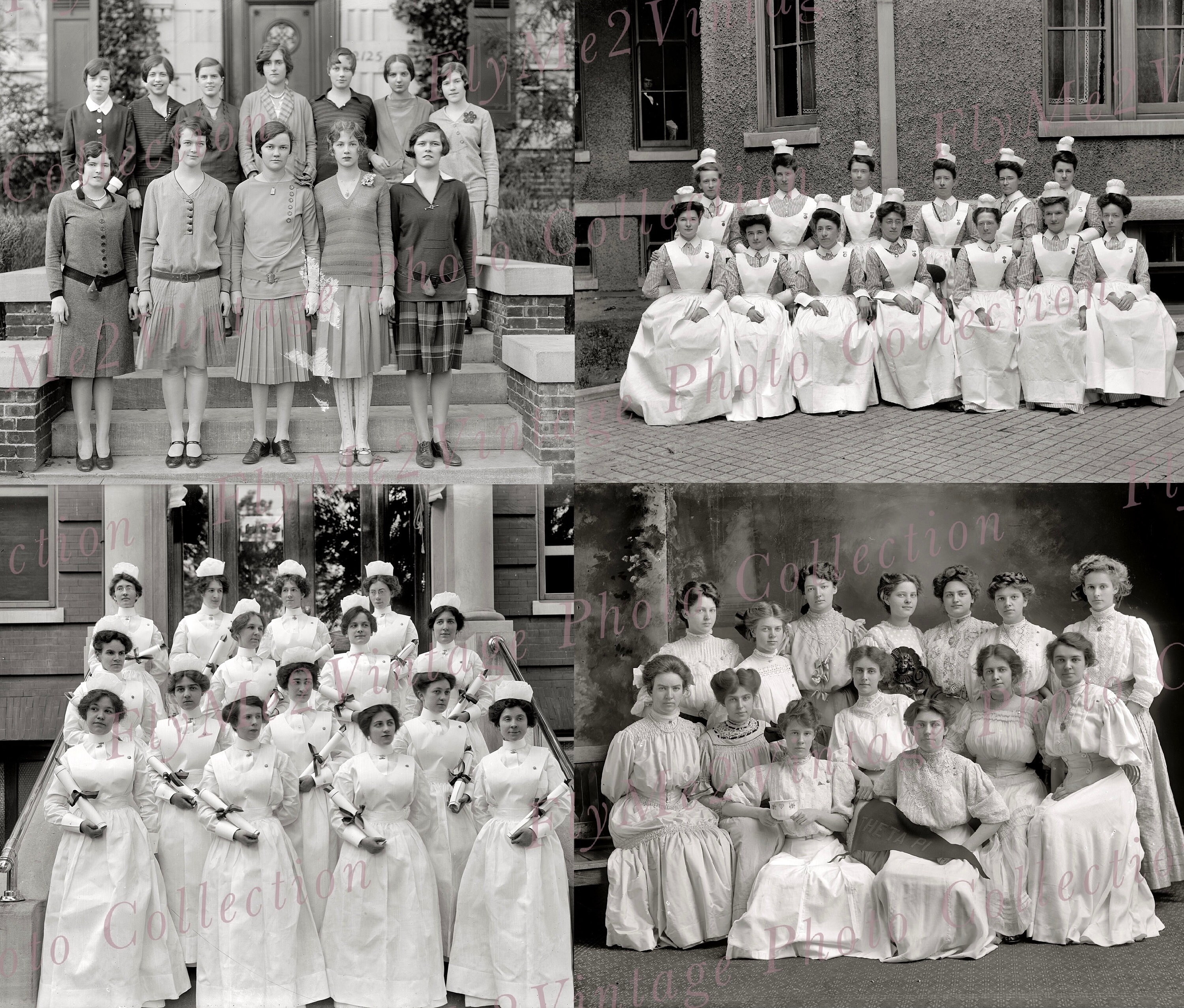 Vintage Journal Digital Photos Printable Portraits 1900s Girls Group ...