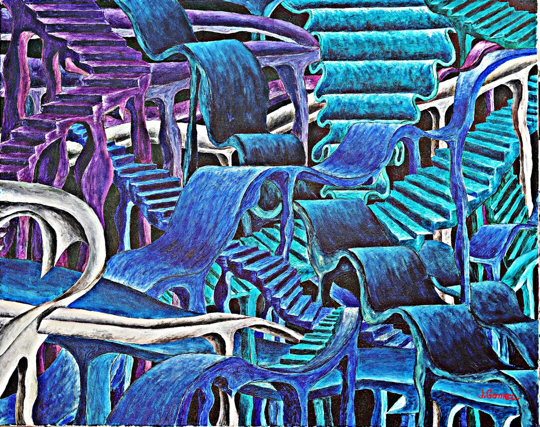 A Labyrinth in Blue. Dadaism Art Brilliant Colors Original Subject Big ...
