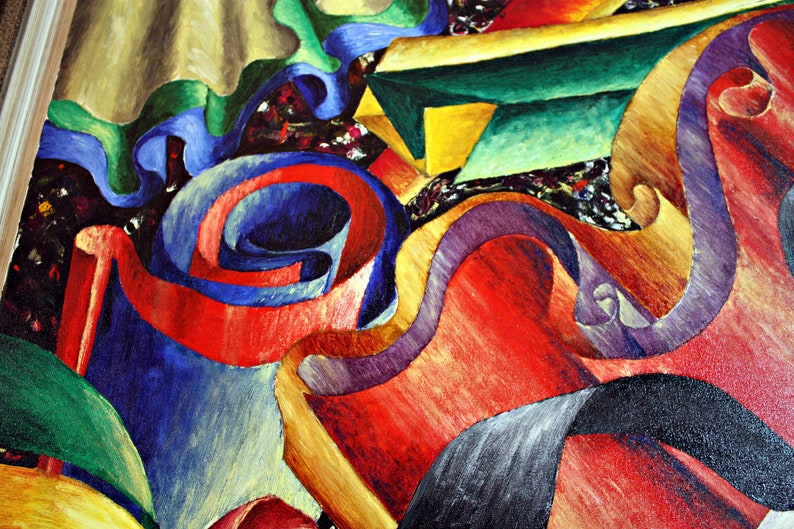 About Lines and Colour. Dadaism Art Big Size Painting Luminous Painting ...