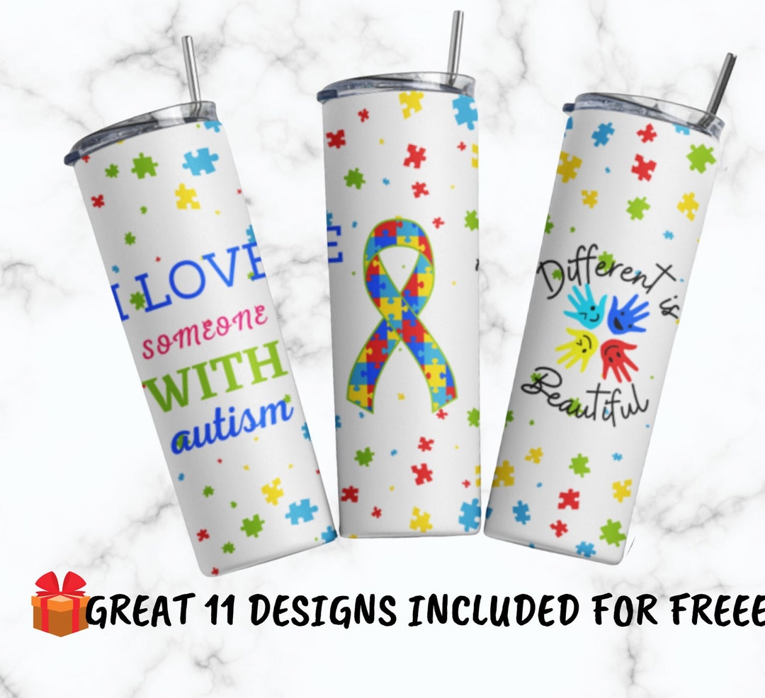 Tumbler Wrap Autism Tumbler Sublimation Design Download Autism ...