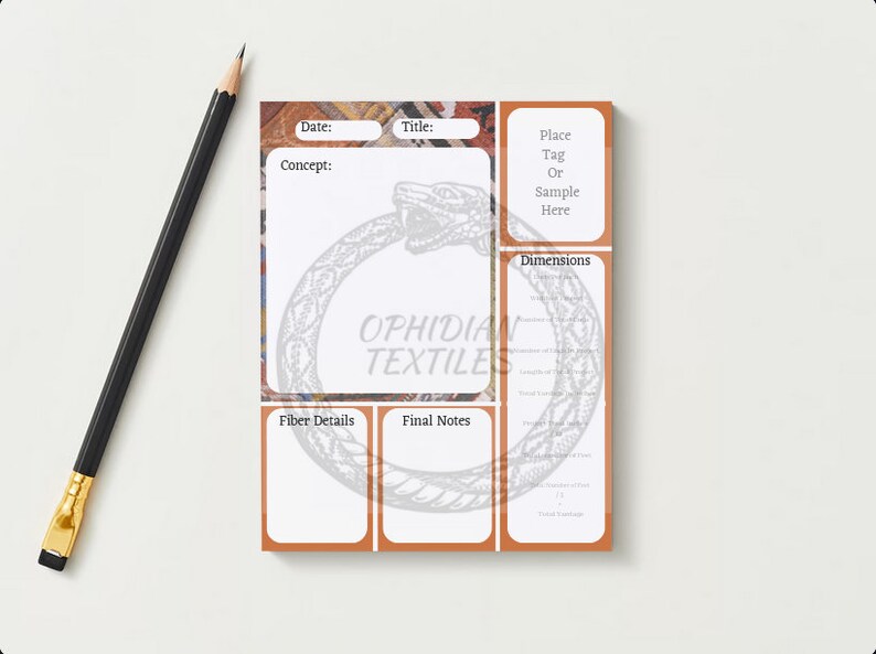 Printable Project Detail Archive Sheet for Weaving - Etsy