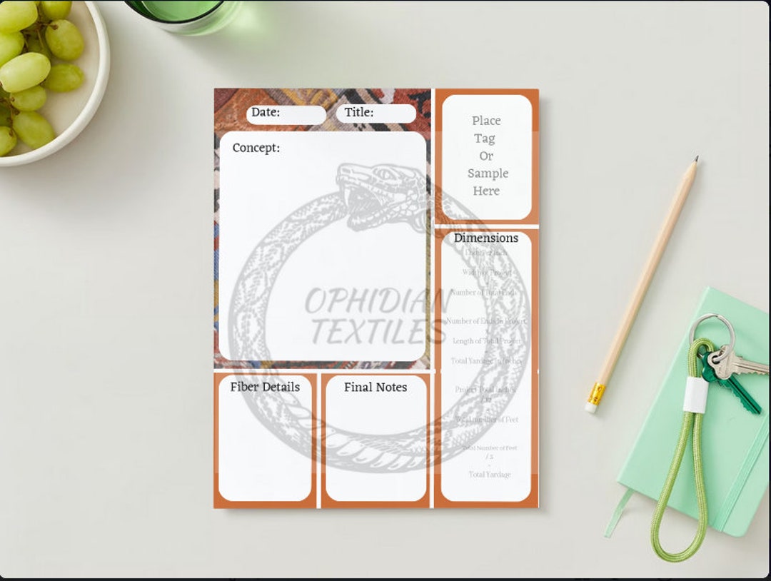 Printable Project Detail Archive Sheet for Weaving - Etsy