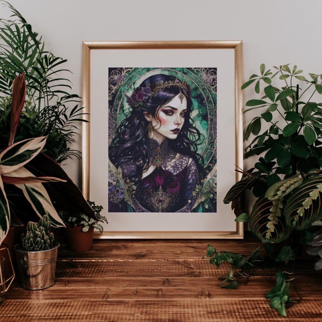 Gothic Lady Cross-stitch,pdf Pattern,counted Cross-stitch,instand ...