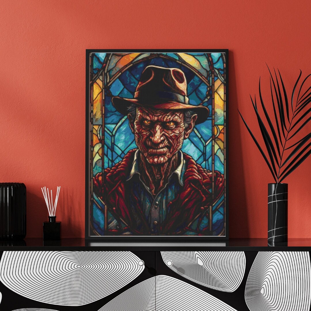Freddie Cross-stitch,cross Stitch Pdf,modern Cross-stitch,horror Movie ...