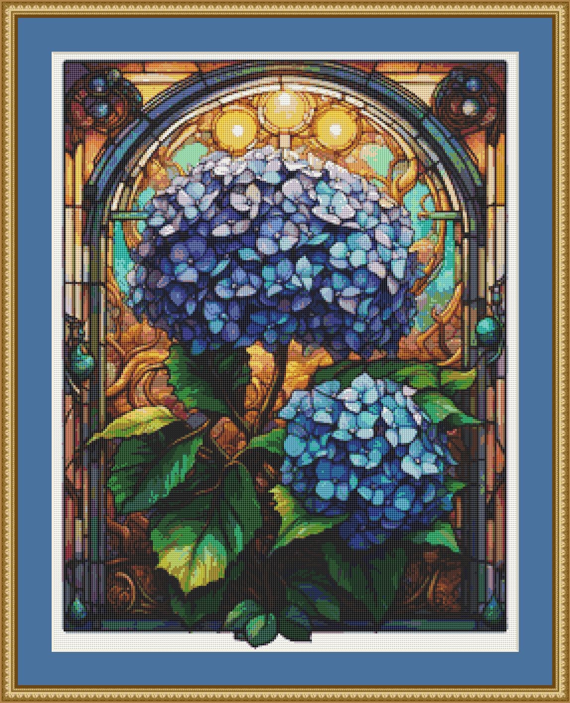 Blue Hydrangea Cross-stitch Pattern, Cross Stitch Pdf,modern Cross ...