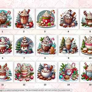 35 Watercolor Hot Chocolate Clipart Bundle, Hot Cocoa Clipart PNG, Food ...