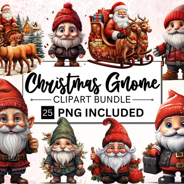 Christmas Gnome Clipart - Etsy