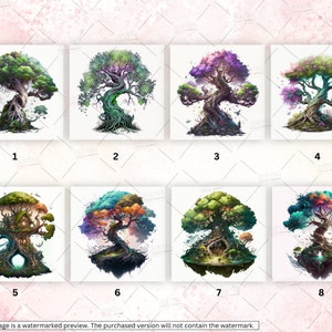 25 PNG Watercolor Tree Clipart, Fantasy Tree Clip Art, Watercolor ...