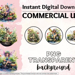 30 PNG Watercolour Fairy Garden Clipart, Enchanted Forest Fairy PNG ...