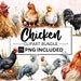 25 Watercolor Chicken Clipart, Farm Animals Clipart, Hen Clipart ...