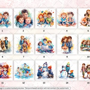 46 Watercolor Kids PNG Clipart Bundle, Painted Boys and Girls ...