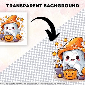 30 Watercolor Kawaii Halloween Clipart, Cute Halloween Graphics, Kids ...