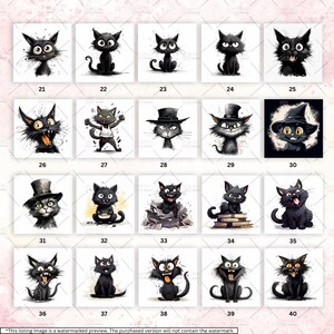 50 imágenes prediseñadas de gatos negros extravagantes, ilustraciones ...