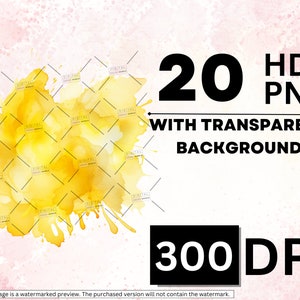 20 Pastel Watercolor Alcohol Ink Splash Clipart, Paint Splatter PNG ...