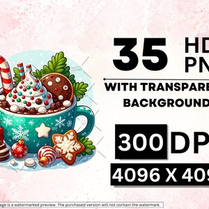 35 Watercolor Hot Chocolate Clipart Bundle, Hot Cocoa Clipart PNG, Food ...