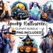 Watercolor Spooky Halloween Clipart, Witch, Ghost, Vampire Bat (digital ...