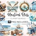 45 Watercolor Nautical Clipart Bundle, Beach Clipart Bundle, Travel PNG ...