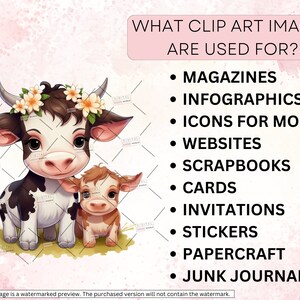 21 Cute Cow Clipart Bundle, Adorable Farm Animal, Farm Barn Animal PNG ...