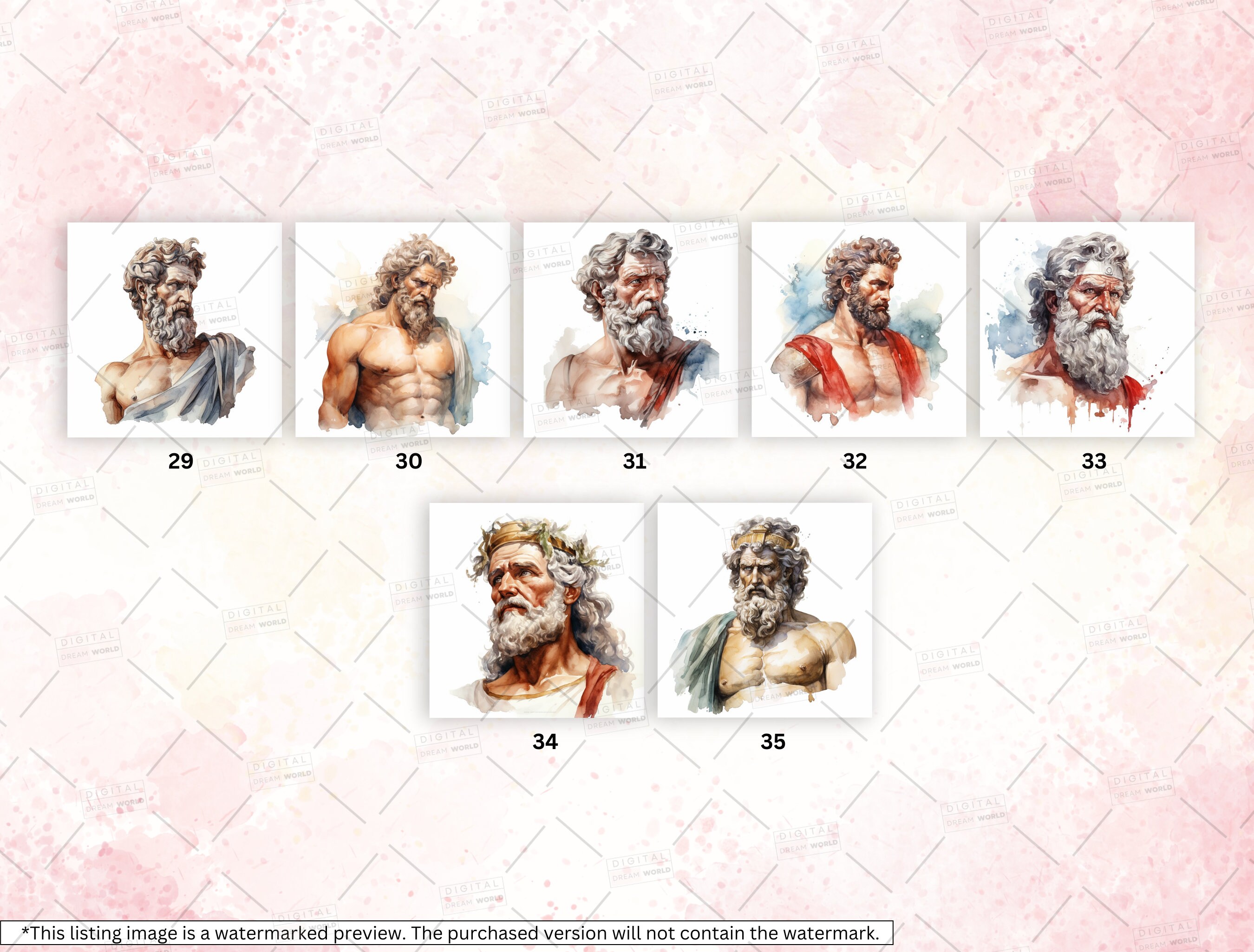 35 PNG Watercolor Fantasy Ancient Greek Clipart, Ancient Greek ...