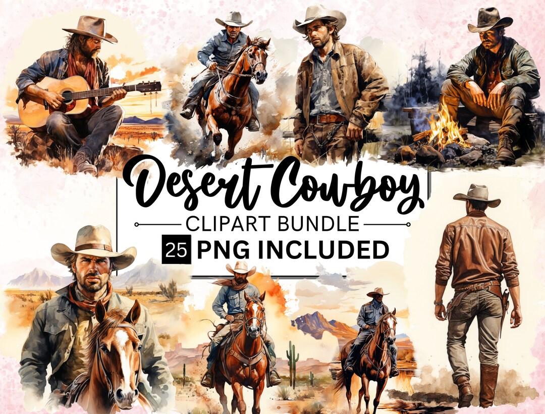 25 Watercolor Cowboy Farm Clipart, Western PNG Clipart, Texas Horse ...