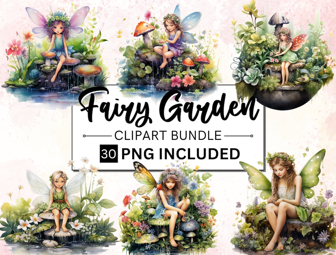 30 PNG Watercolour Fairy Garden Clipart, Enchanted Forest Fairy PNG ...