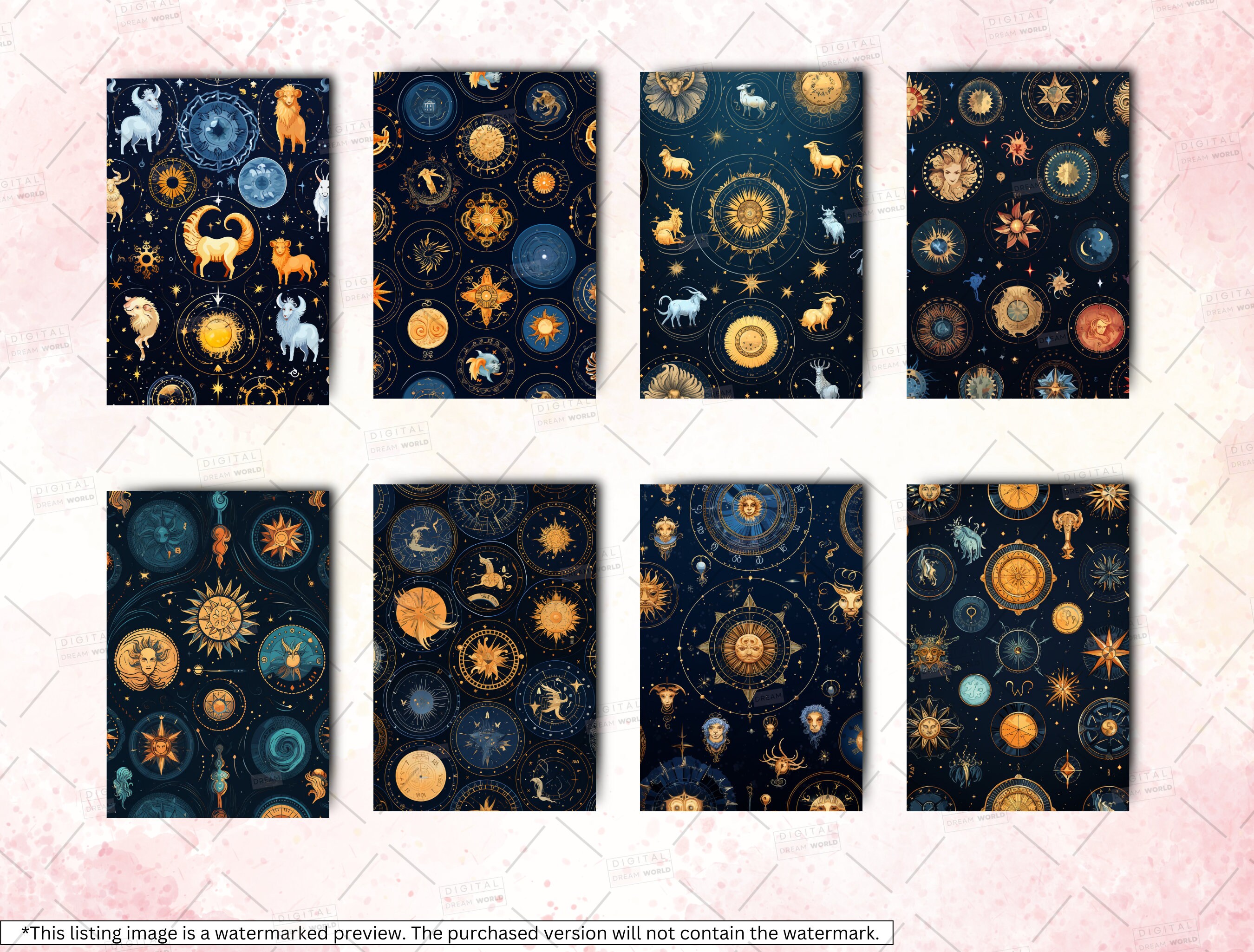30 Printable Zodiac Digital Paper Zodiac Signs Seamless - Etsy