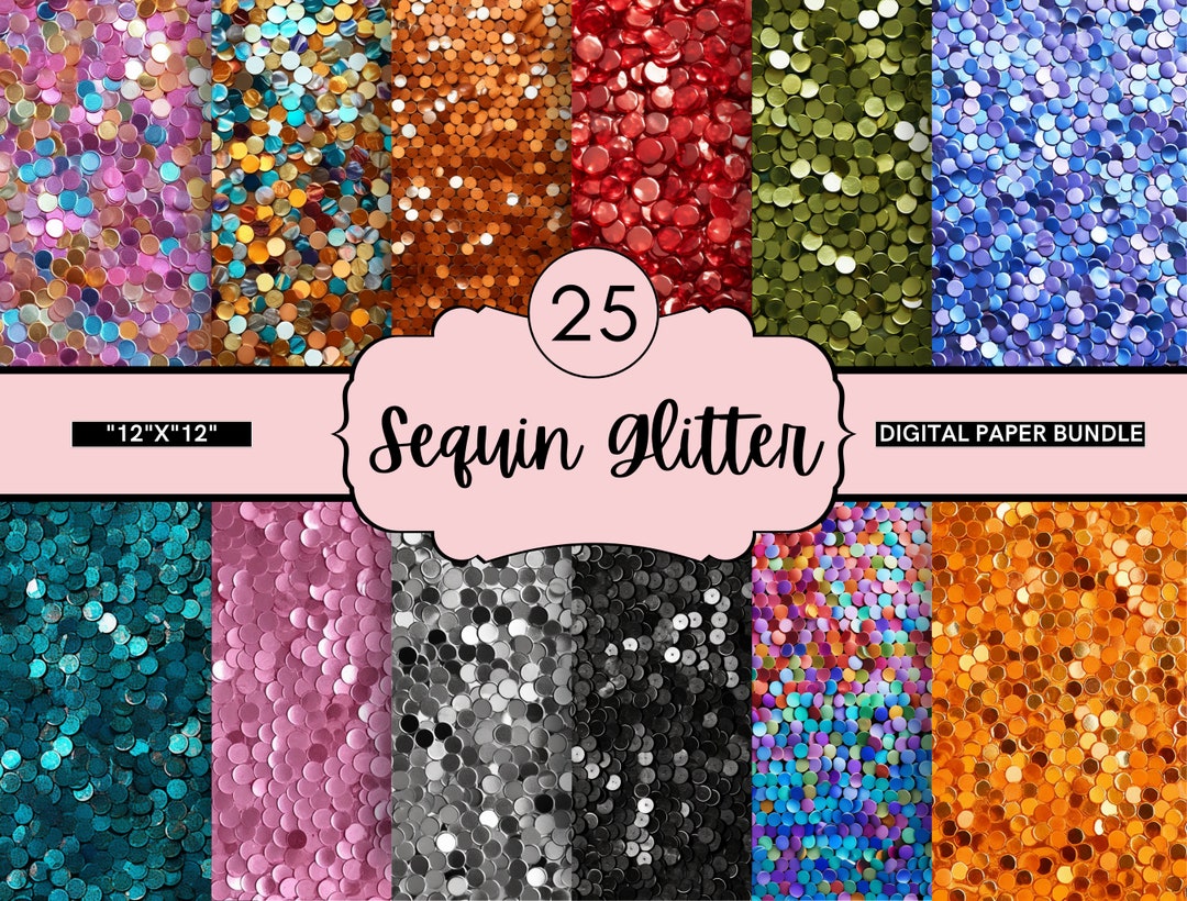 25 Sequin Glittery Digital Paper, Glitter Background, Colourful Glitter ...