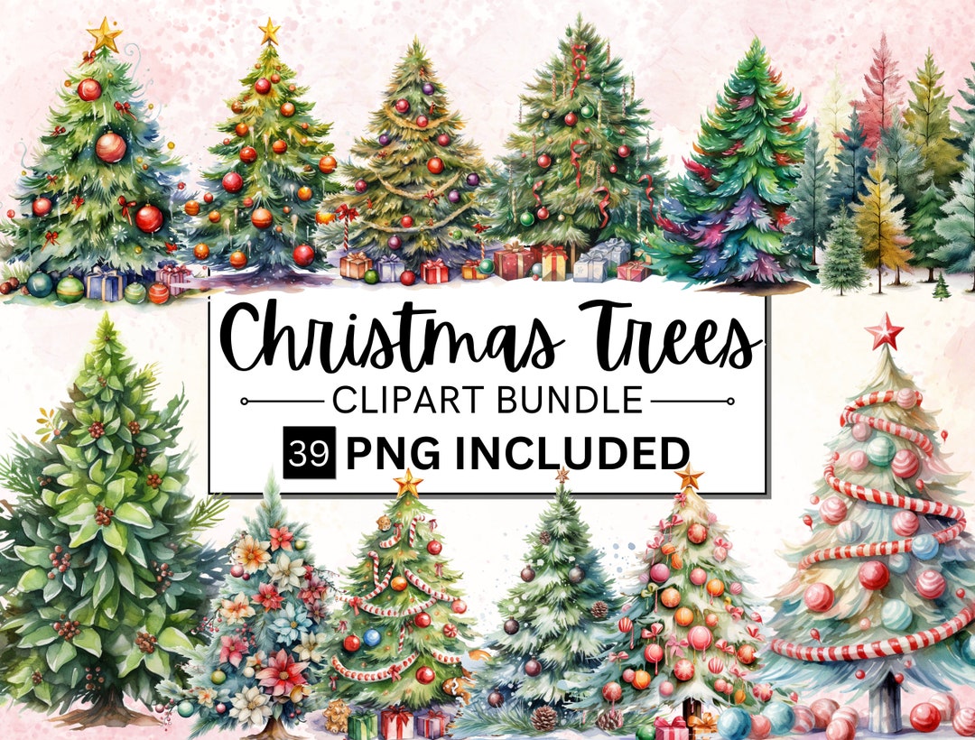 39 Watercolor Christmas Trees Clipart, Snowy Christmas Tree PNG ...