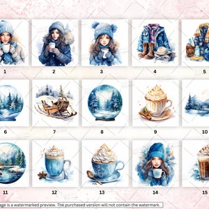46 Watercolor Winter Clipart Bundle, Cozy Winter Cottagecore PNG ...