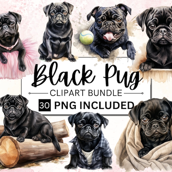 Pug Watercolor - Etsy