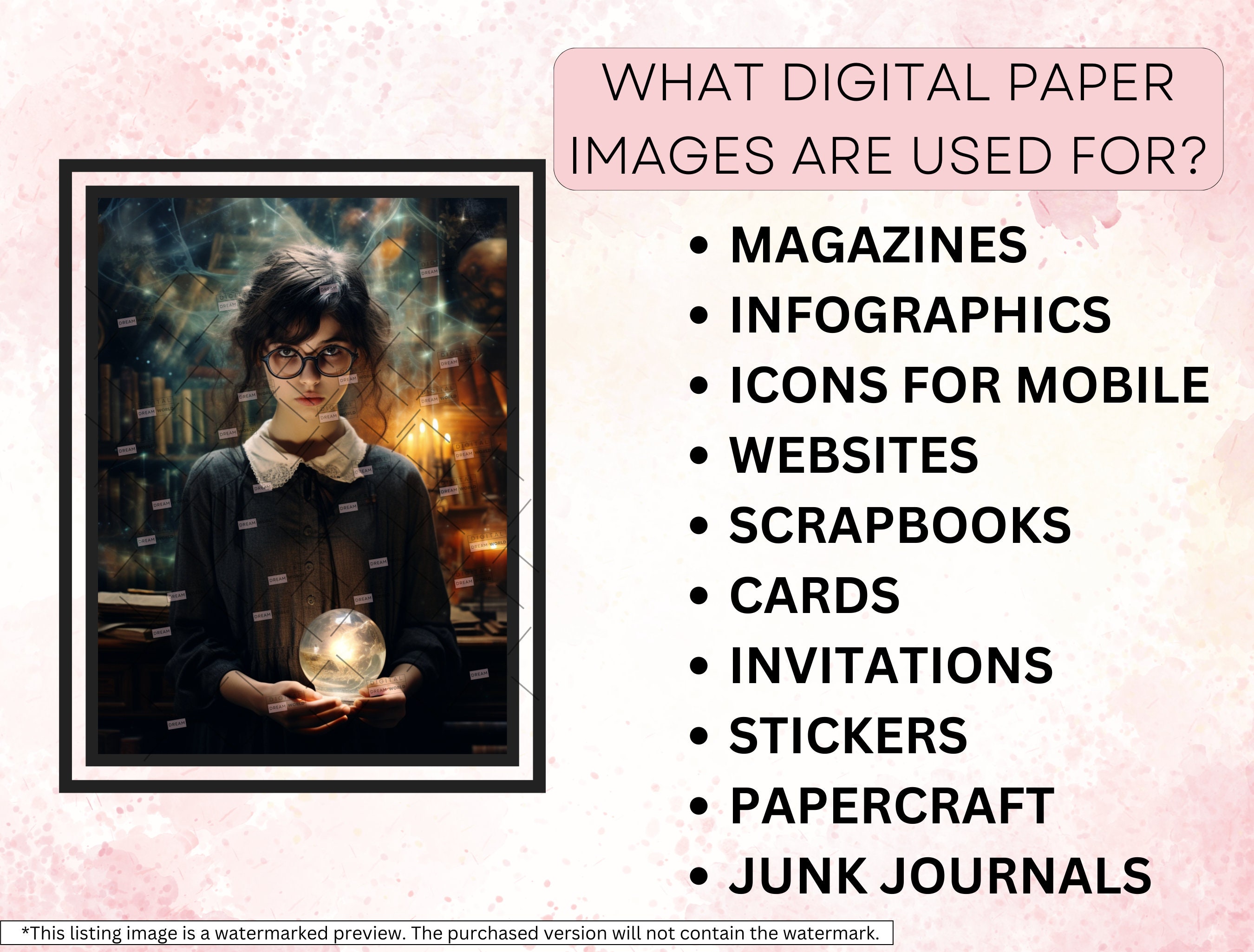 30 Printable Wizard Academy Digital Paper, Magic School Background ...