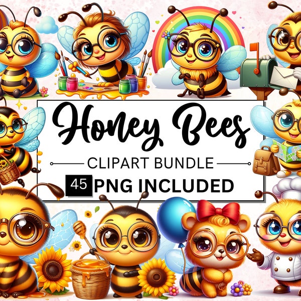 Honey Bee Clipart - Etsy