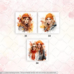 Watercolor Autumn Woman Clipart, Fall Fashion Illustration (PNG and SVG ...