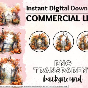 45 Autumn Gates Clipart Bundle, Watercolor Fall Season Clipart, Autumn ...