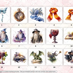 60 Watercolor Wizard School Clipart Bundle, Magic Wizard School PNG ...