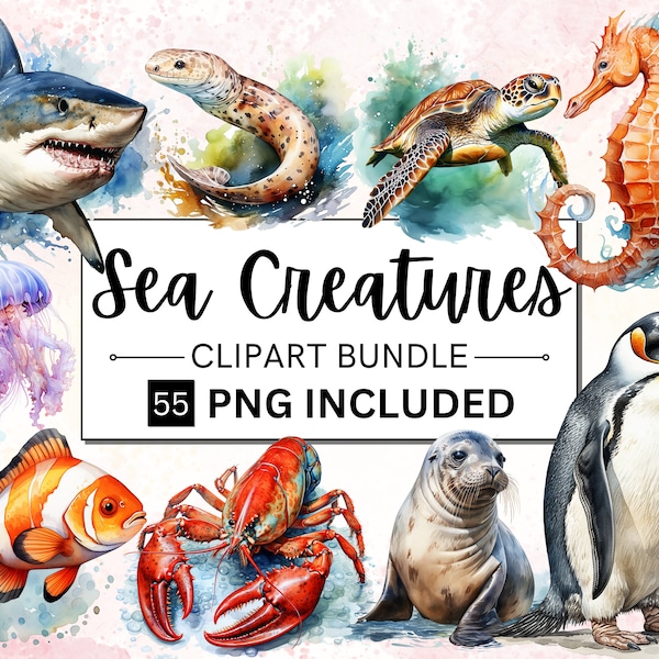 Sea Animal Clipart - Etsy