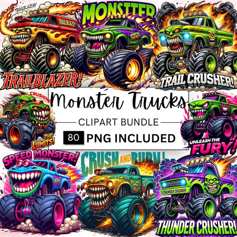Monster Jam Clipart - Etsy