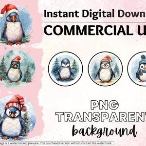 25 Cute Christmas Baby Penguin Clipart Bundle, Christmas Winter Clipart ...