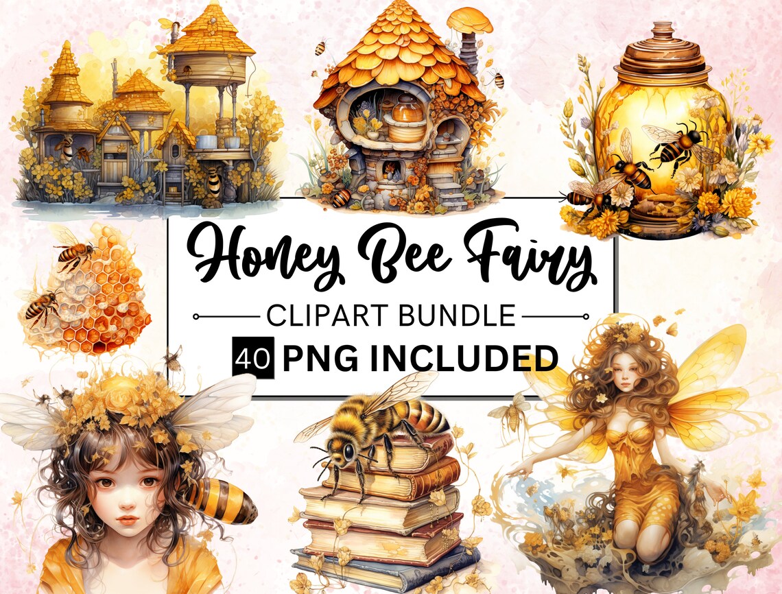 40 PNG Watercolour Honey Bee Fairy Clipart, Fairies Png, Fantasy Art ...
