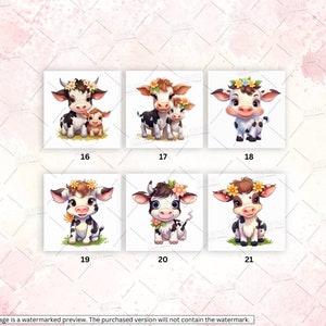 21 Cute Cow Clipart Bundle, Adorable Farm Animal, Farm Barn Animal PNG ...