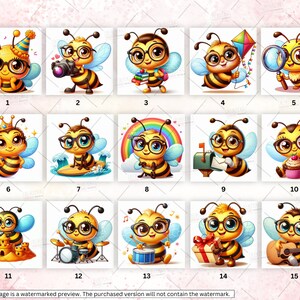 45 Sweet Honey Bees Clipart Bundle, Cute Bees PNG, Bees Clipart Bundle ...