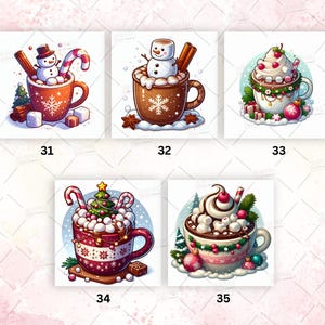 35 Watercolor Hot Chocolate Clipart Bundle, Hot Cocoa Clipart PNG, Food ...