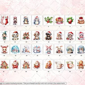 77 Cute Kawaii Christmas Clipart Bundle, Cute Christmas Graphics ...