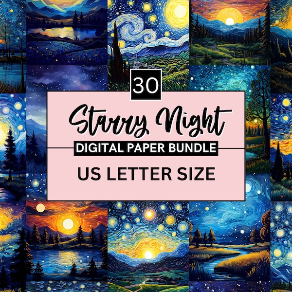 Starry Night Paper - Etsy