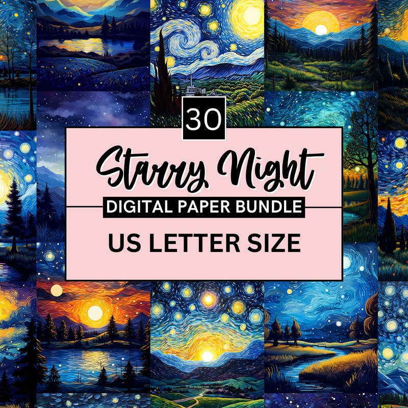 Starry Night Paper - Etsy