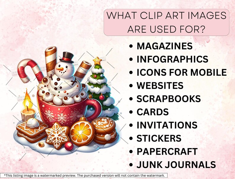 35 Watercolor Hot Chocolate Clipart Bundle, Hot Cocoa Clipart PNG, Food ...